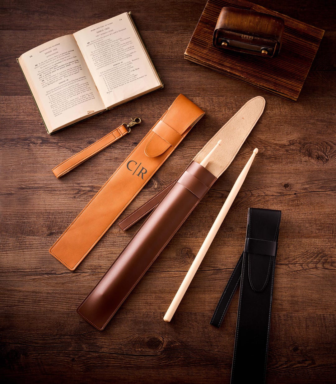 Engraved Drum Stick Case, Personalized Drumstick Holder, Custom Leather ...