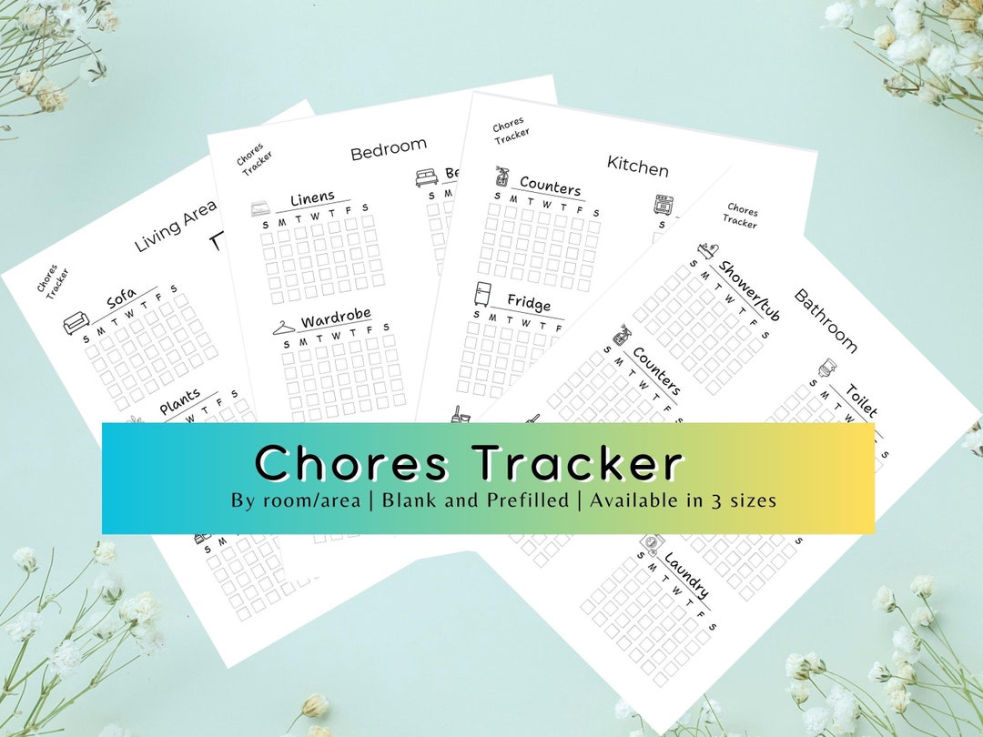Printable Chores Tracker | Cleaning Planner Household Family Kids ...