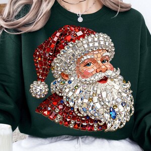 Rhinestone Santa Png, Bling Christmas Png, Crystal Mosaic Holiday ...