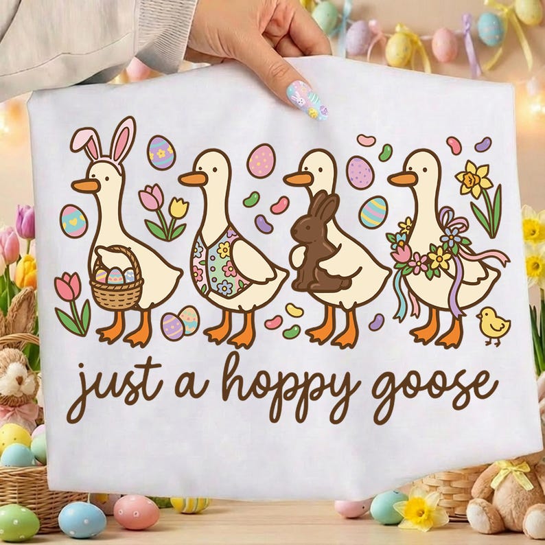 Easter Goose Png, Just A Hoppy Goose Png, Coquette Bow Png, Funny ...