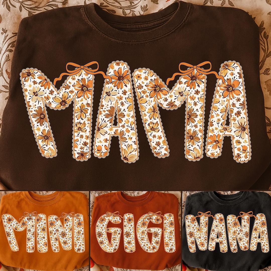 Fall Mama PNG Bundle, Floral Name Sublimation Design, Gigi Nana Mini ...