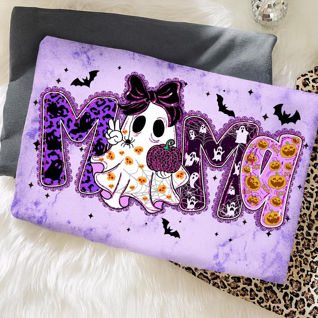 Mama Halloween Ghost Png, Coquette Bow Lace Png, Spooky Season Mama Png ...
