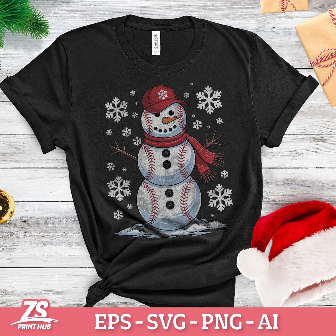 Baseball Snowman SVG PNG Digital Download, Winter Sports Holiday ...