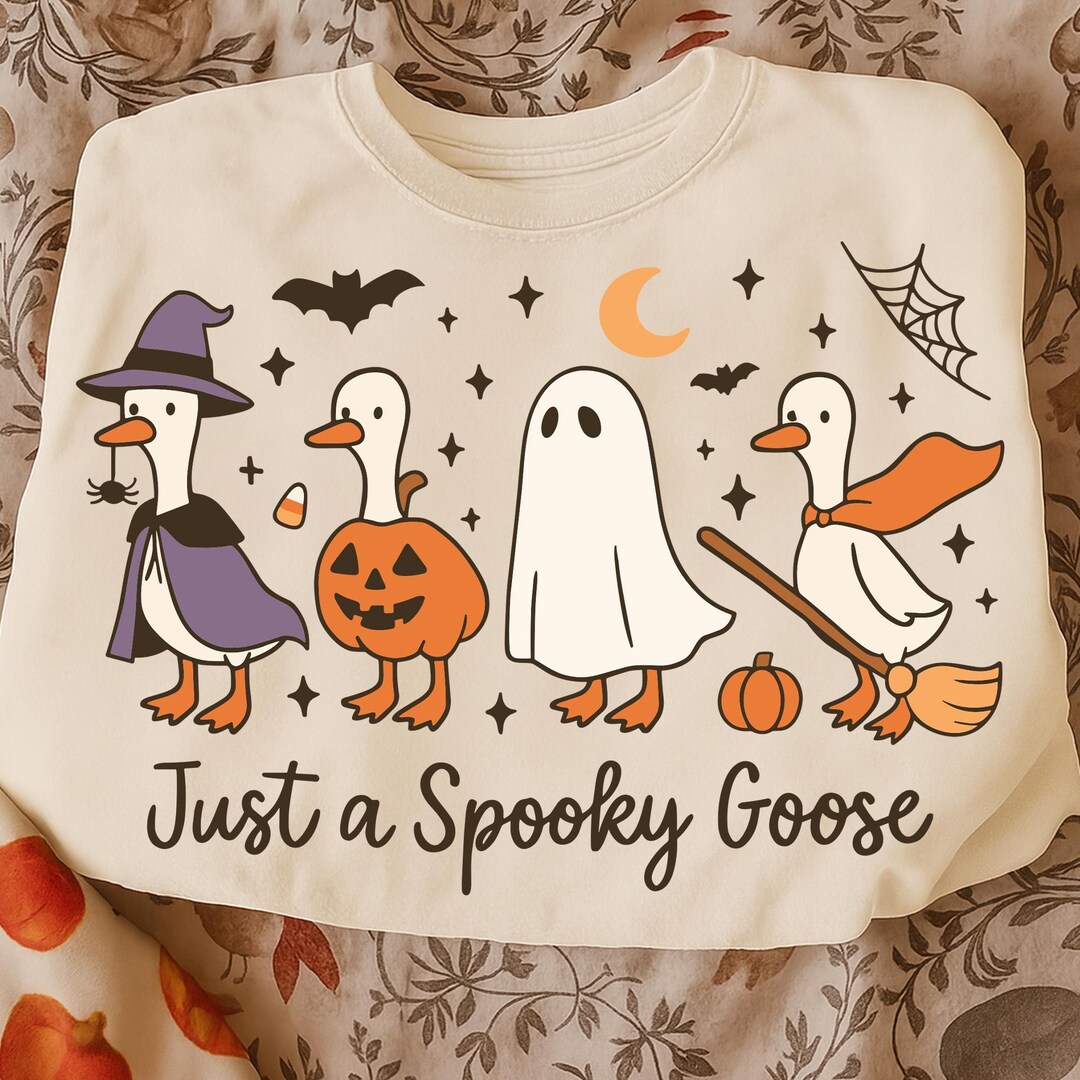 Just a Spooky Goose PNG, Goose in Halloween Costumes Sublimation, Funny ...