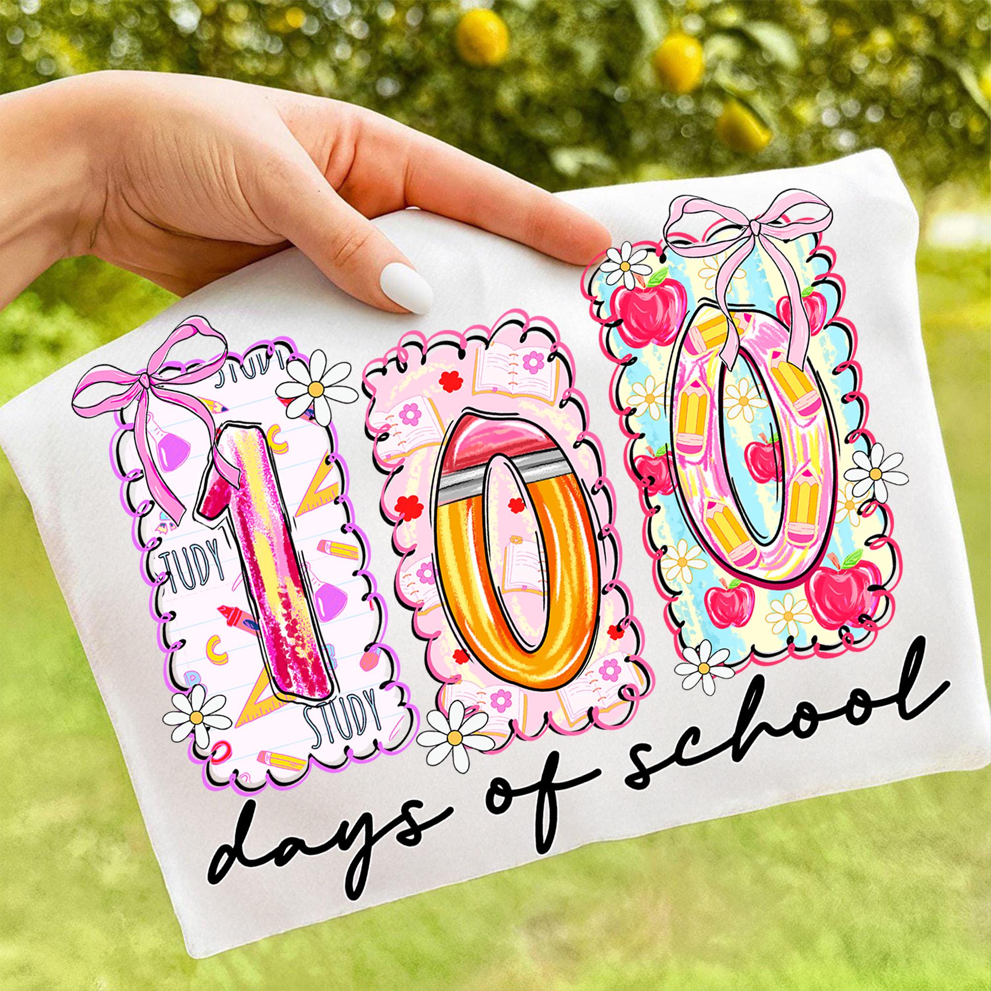 100 Days of School Png, Coquette Bow Png, Preppy School Png, Pencil Png ...