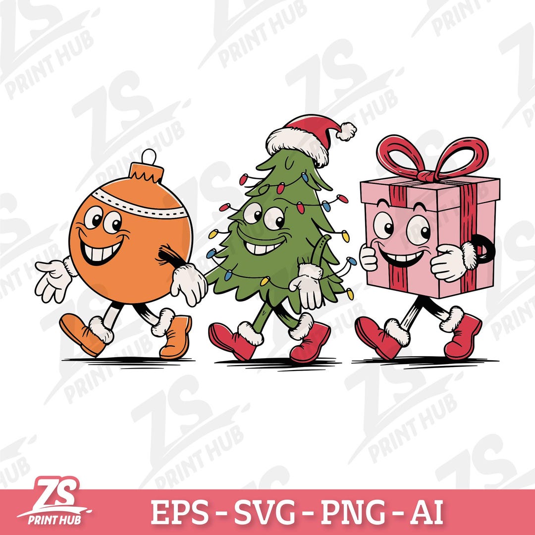 Christmas Friends Svg Png Digital Download, Cute Ornament Tree Gift ...
