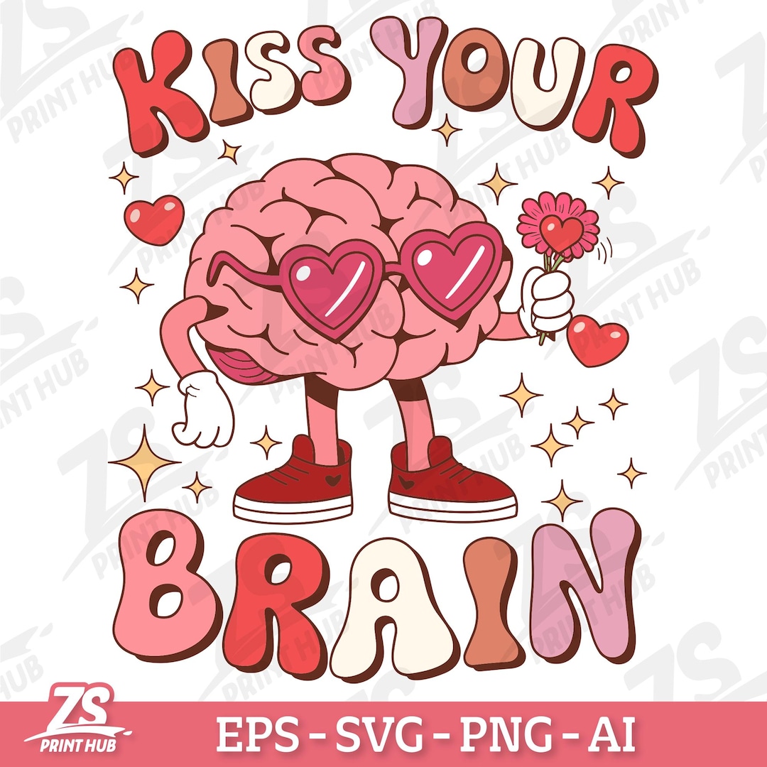 Kiss Your Brain Png, Cute Teacher Appreciation Png, Back to School Png ...