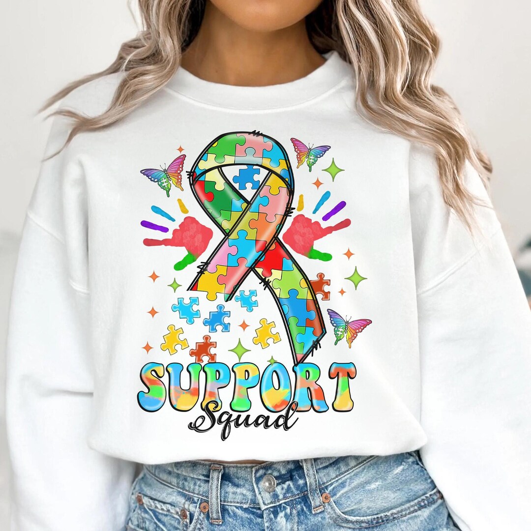 Support Squad Autism Png Sublimation Design Download, Autism Awareness ...