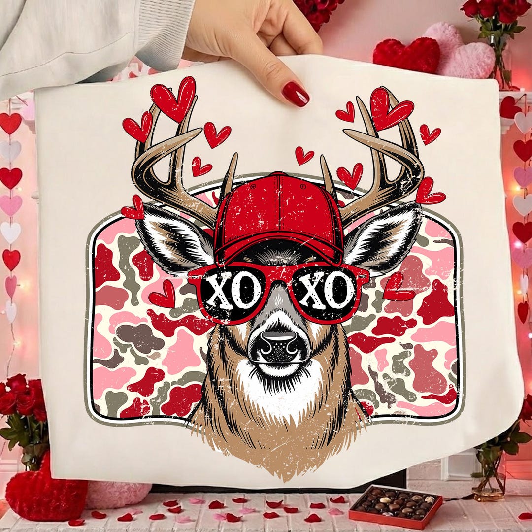 Valentine Buck Png, Hunting Valentine Png, XOXO Deer Png, Pink Camo Png ...