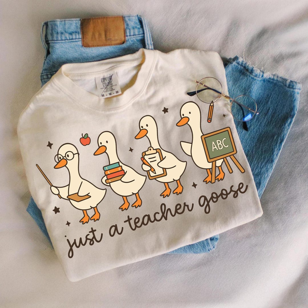 Teacher Goose PNG, Funny School Goose Shirt Design, Back to School PNG ...