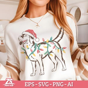 Christmas Labrador Svg, Christmas Lights Santa Labrador Png, Funny ...