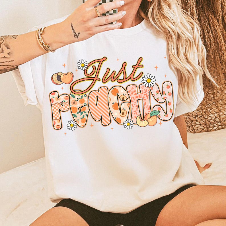 Preppy Floral Peach Png, Summer Peach Png, Just Peachy Png, Coquette ...