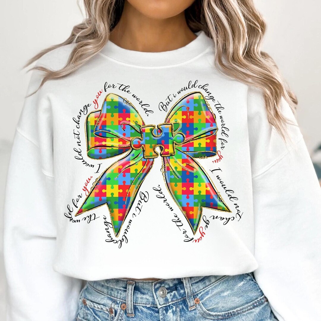 Austim Bow, Autism Png, Autism Awareness Png, Coquette Bow Png, Austism ...