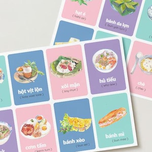 Vietnamese Food and Drinks Printable Flashcards Educational Materials ...