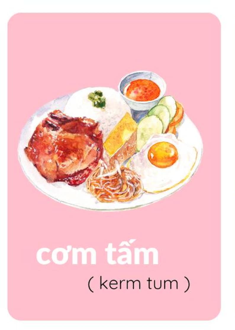 Vietnamese Food and Drinks Printable Flashcards Educational Materials ...