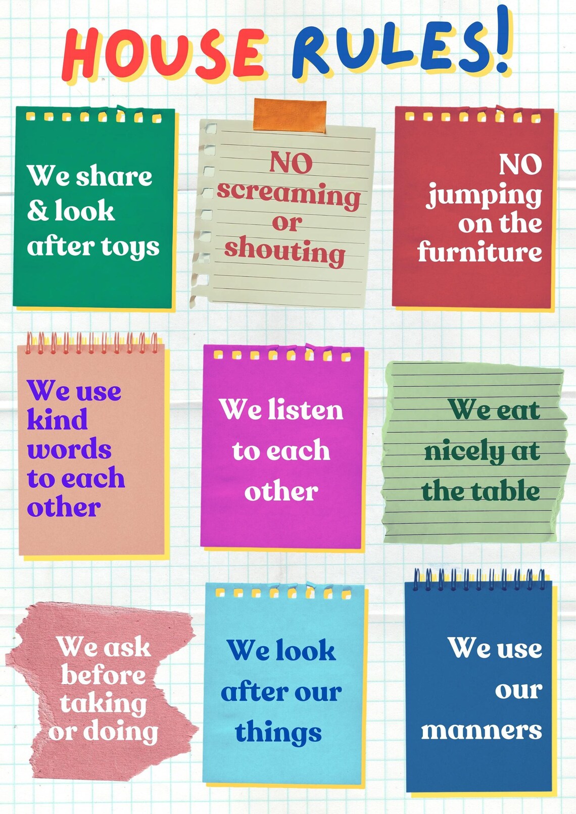 Home Rules Posters - Etsy
