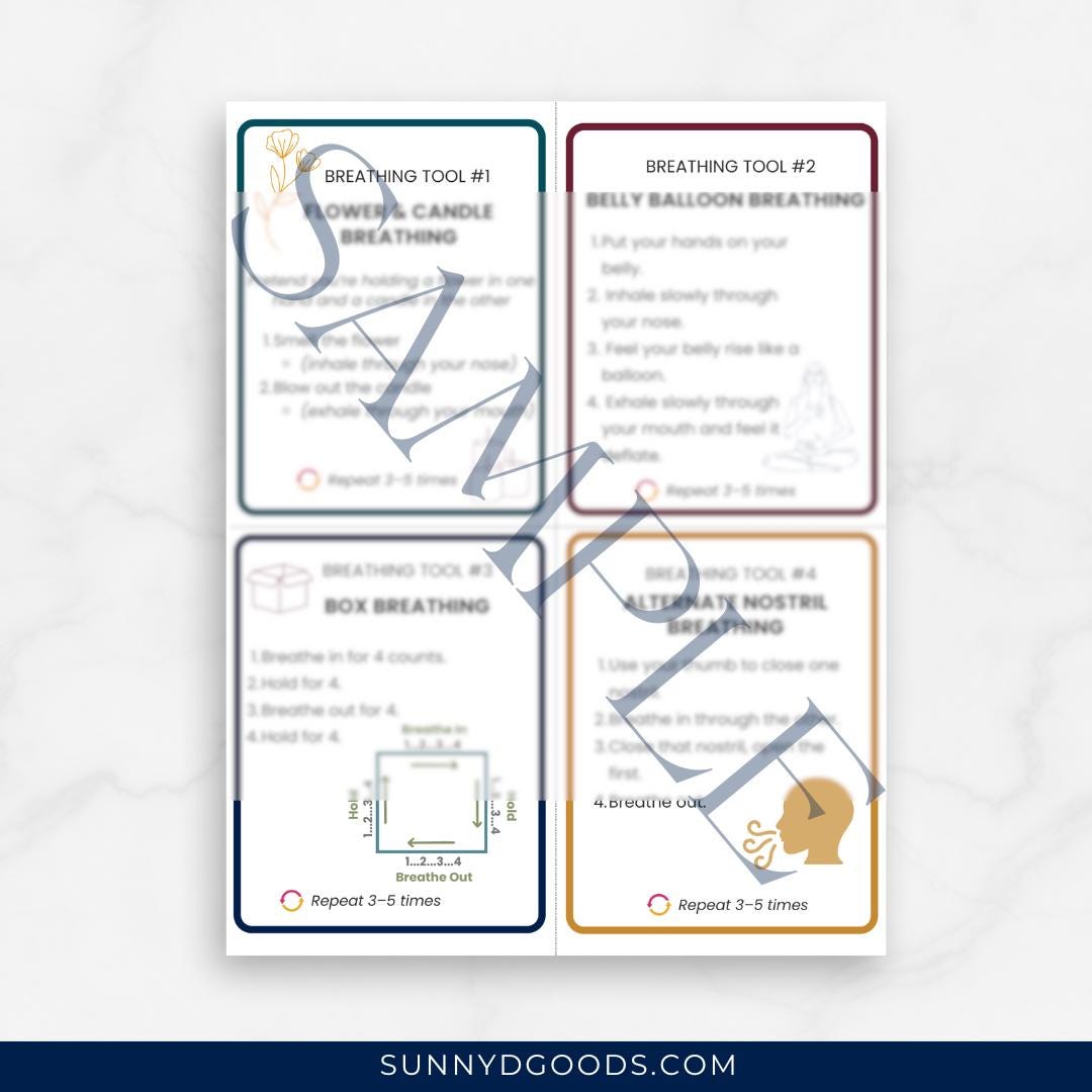 Anxiety Relief Tools – Breathing & Grounding Exercises (printable PDF ...