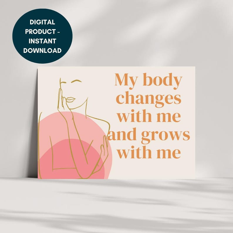 Printable Body Image Affirmation Cards - Self-love Deck for Confidence ...