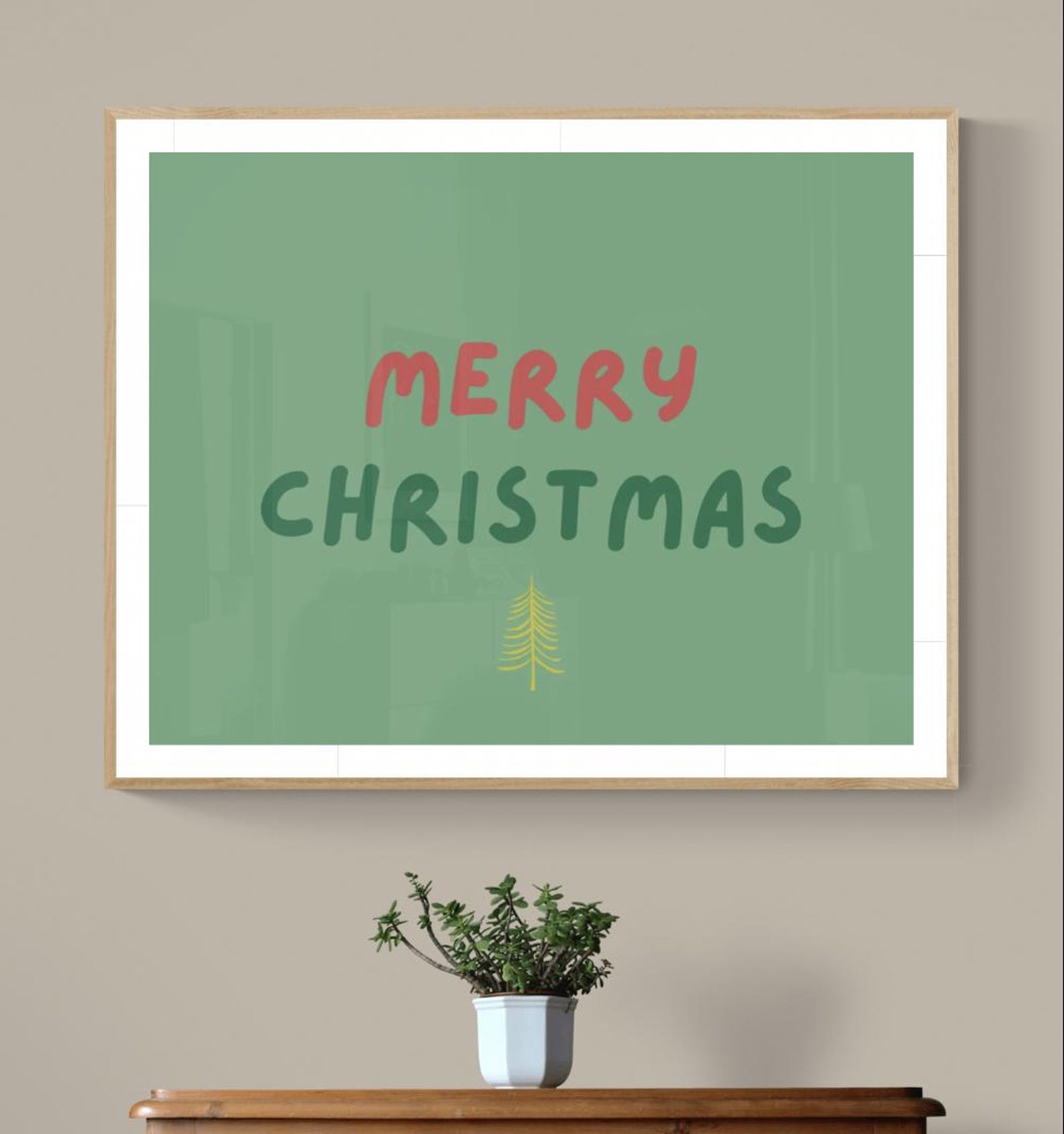 Merry Christmas Sign Printable | Holiday Wall Art Digital Download ...