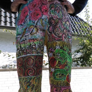 Hand Painted Jeans Trouser Size S-M. - Etsy