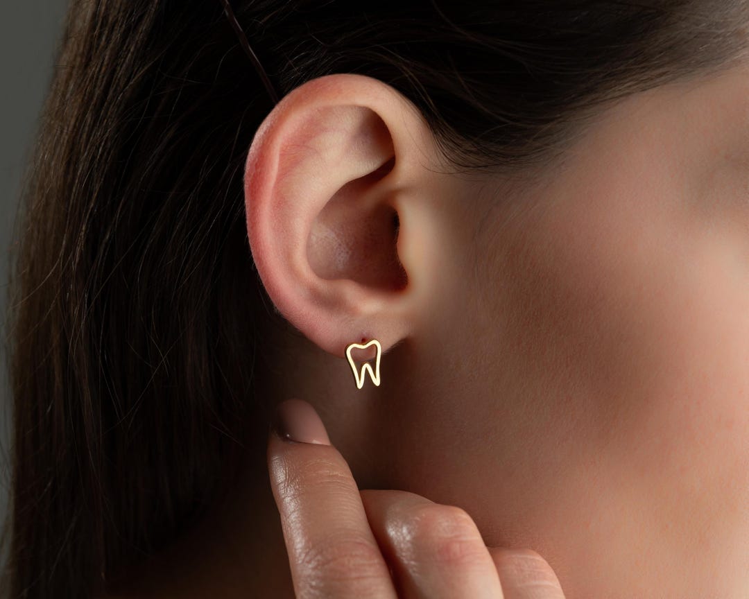 Sterling Silver Molar Tooth Earrings, Dentist Gift, Minimalist Dental ...