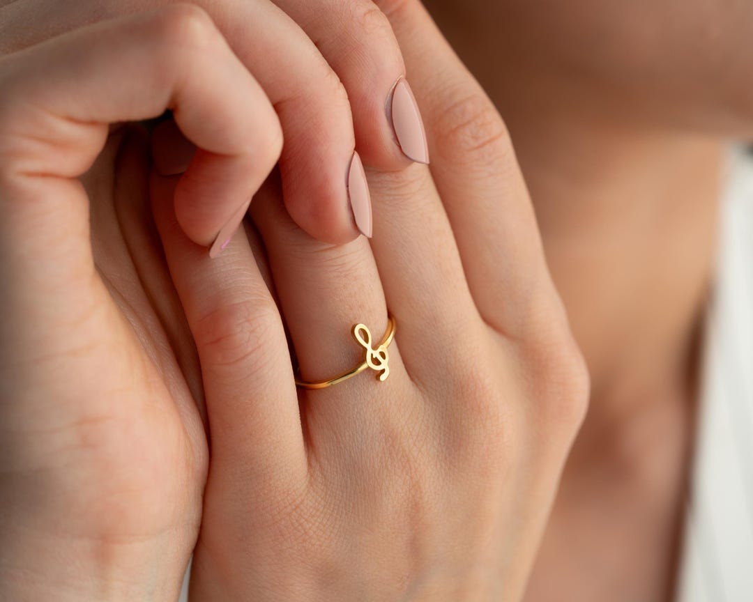 Silver Musician Ring, Treble Clef Ring, Music Note Jewelry, Gift for Music Lover, Music Teacher ...