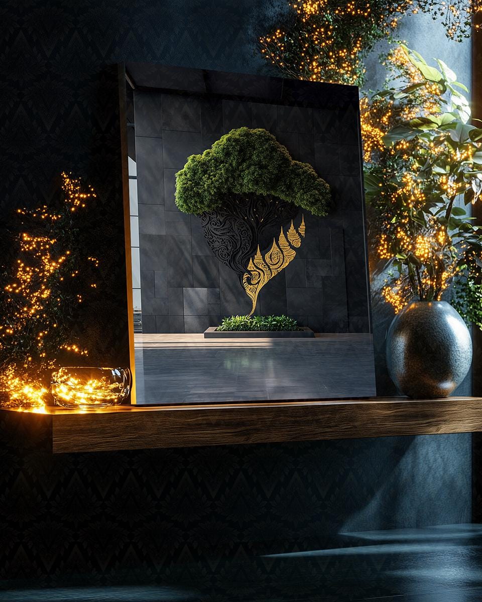 Thai Temple Tree Wall Art – Bodhi-inspired Canvas, Zen Nature Decor ...