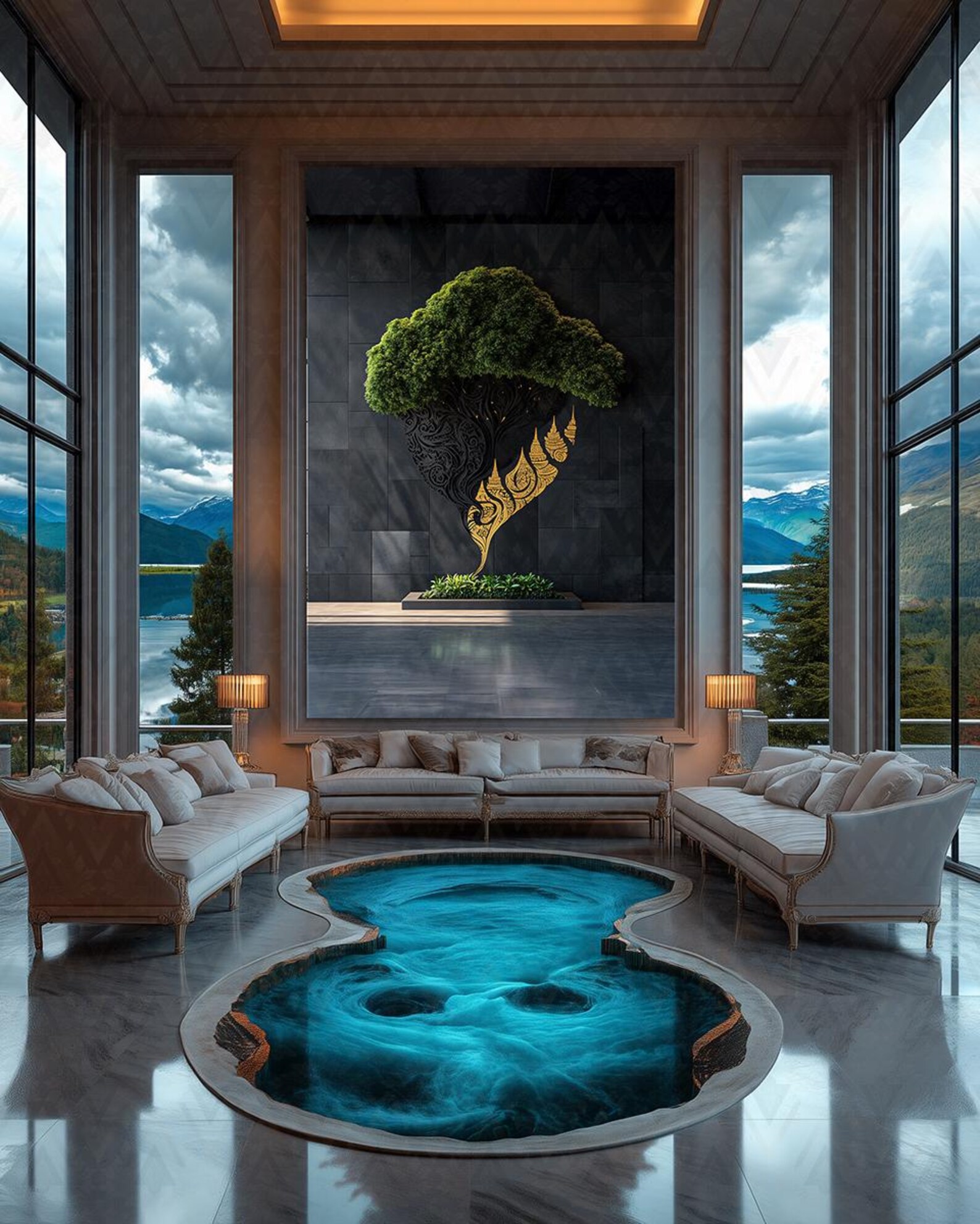 Thai Temple Tree Wall Art – Bodhi-inspired Canvas, Zen Nature Decor ...