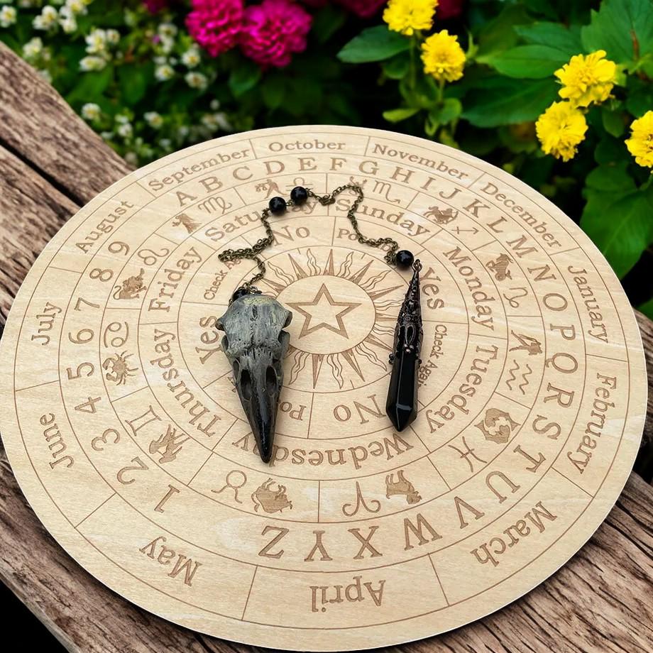 Black Pendulum With Raven Crab, Divination Pendulum, Dowsing Pendulum ...