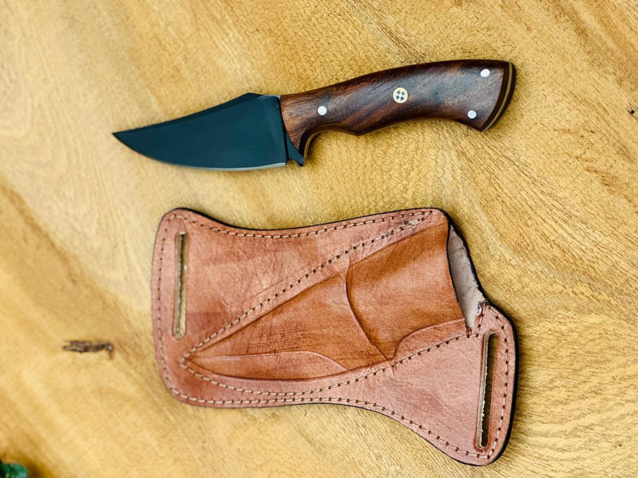 Beautiful Hunting Knife J2 Steel Black Powder-coated Blade & Wooden ...