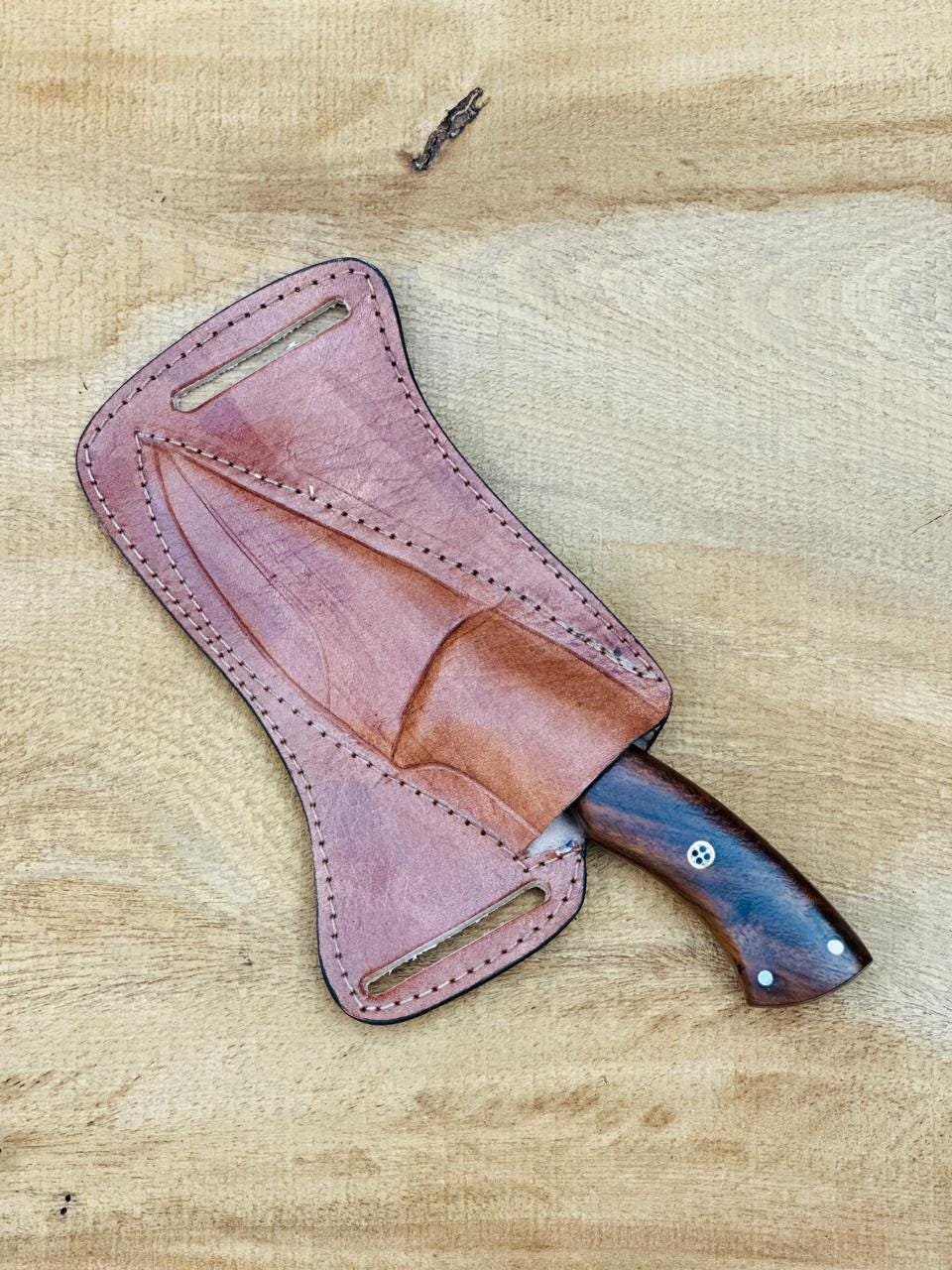 Camping Hunting Knife: Black Powder Blade, Rosewood Handle - Etsy