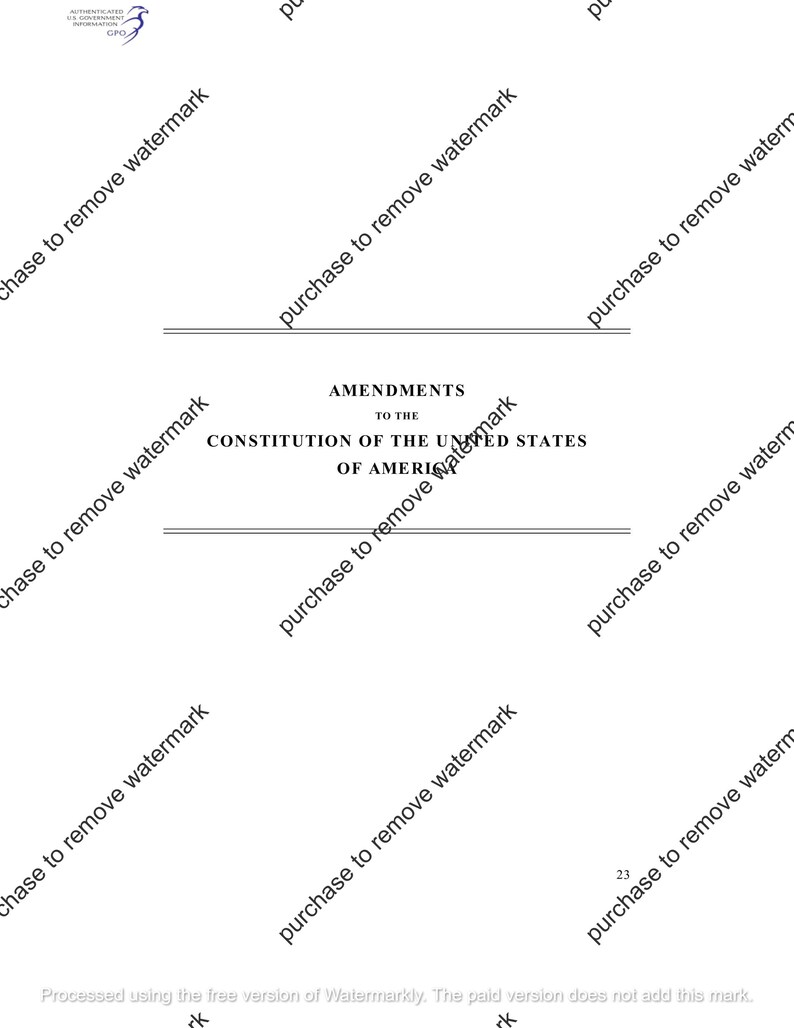 27 Amendments to the US Constitution PDF File Digital Document Download ...