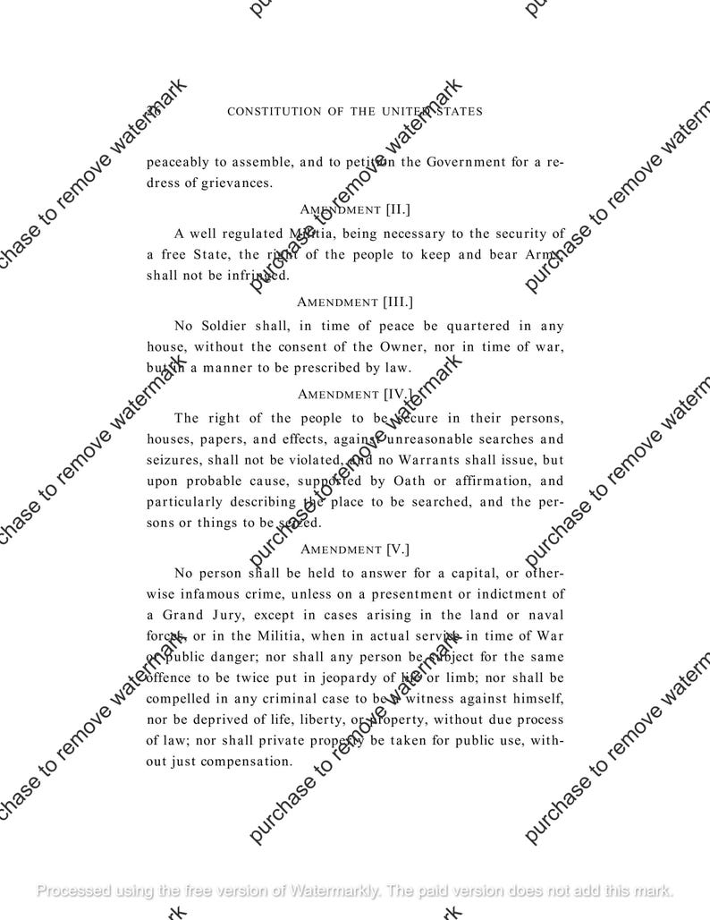 27 Amendments to the US Constitution PDF File Digital Document Download ...
