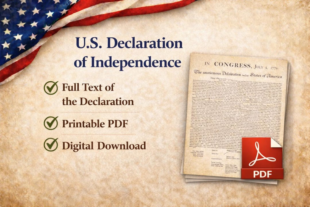 U.S. Declaration of Independence PDF – Printable Historical Document ...
