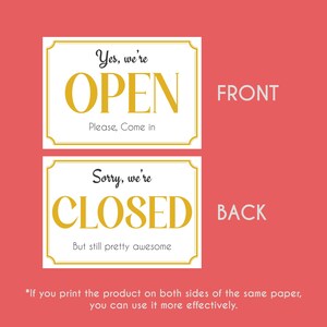 Printable Open and Closed Signs Set for Business. A4, A5, Letter Paper ...