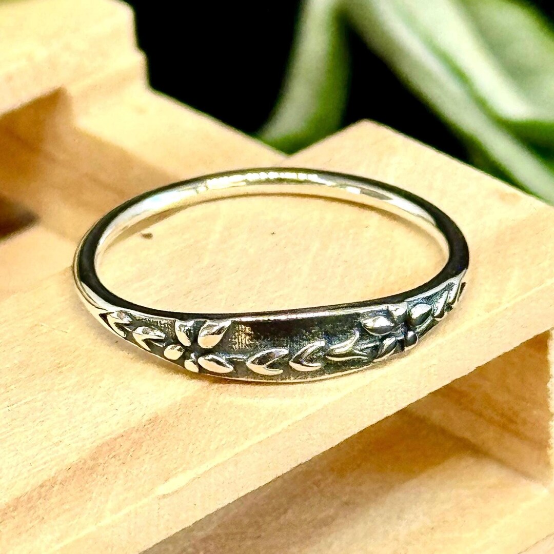 Sterling Silver 925 Flowers and Vine Ring Floral, Botanical, Garden ...