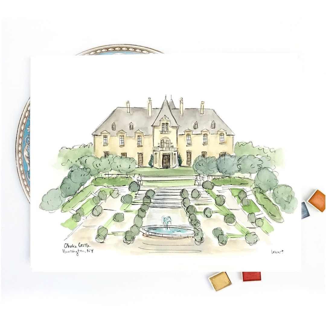 Watercolor Venue Portrait, Custom Original Art, Watercolor and Ink ...