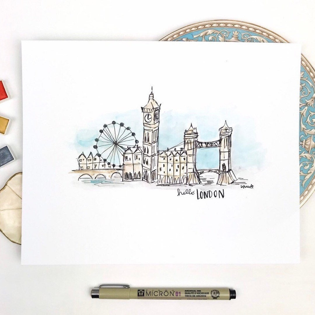 London Cityscape Print London Watercolor Art London Gallery - Etsy