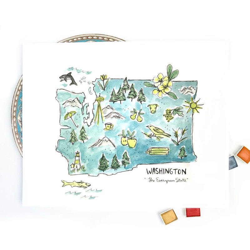 Washington State Art - Etsy