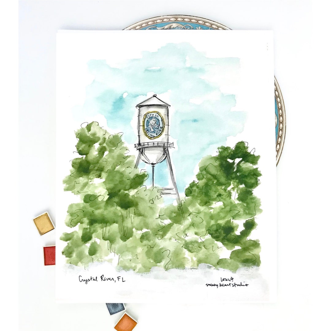 Crystal River Florida Manatees Nautical Illustration Water - Etsy