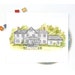 HOUSE ILLUSTRATION, Hand Drawn Home Portrait Art Watercolor ...