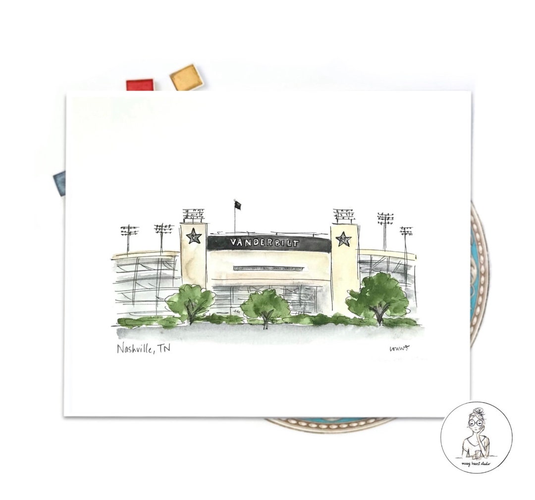Vanderbilt University Stadium Artwork Print, College Football ...