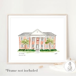 UWG Sorority Print, Watercolor Illustration, Ink and Watercolor ...