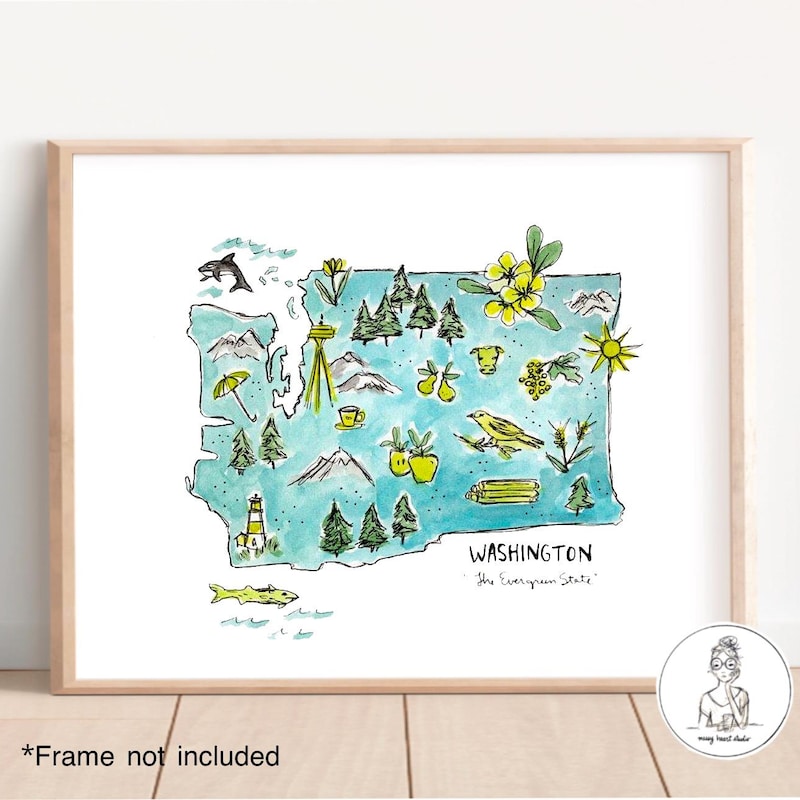 Washington State Art - Etsy
