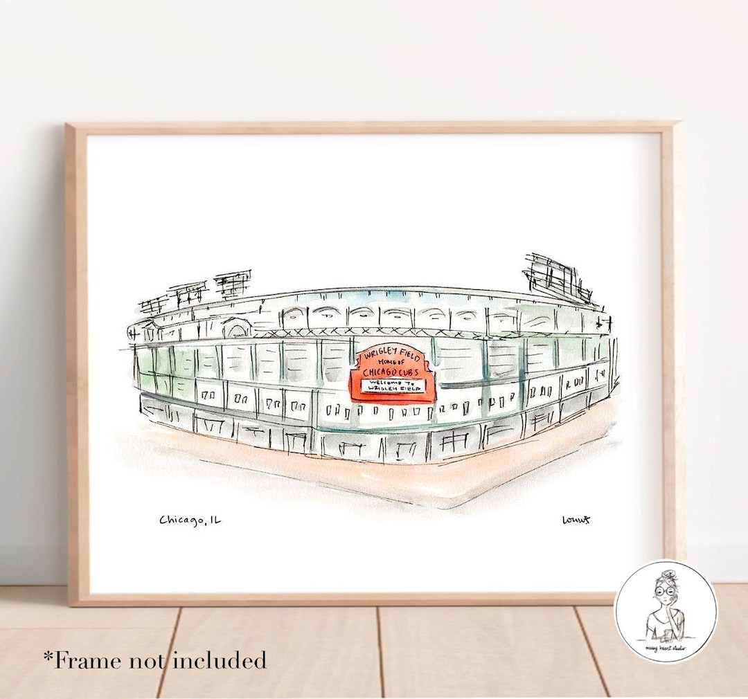 Chicago, IL - Baseball Stadium. Fan Art, Watercolor Stadium, Chicago ...