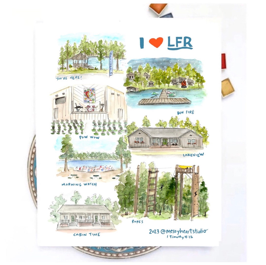 Lake Forest Ranch Collage, Macon, Mississippi, Aquarell und Tinte ...