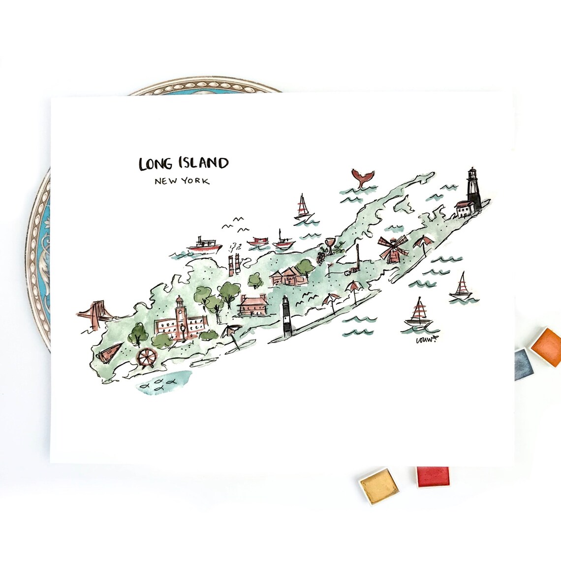 Long Island New York Art Print Personalized With Your - Etsy