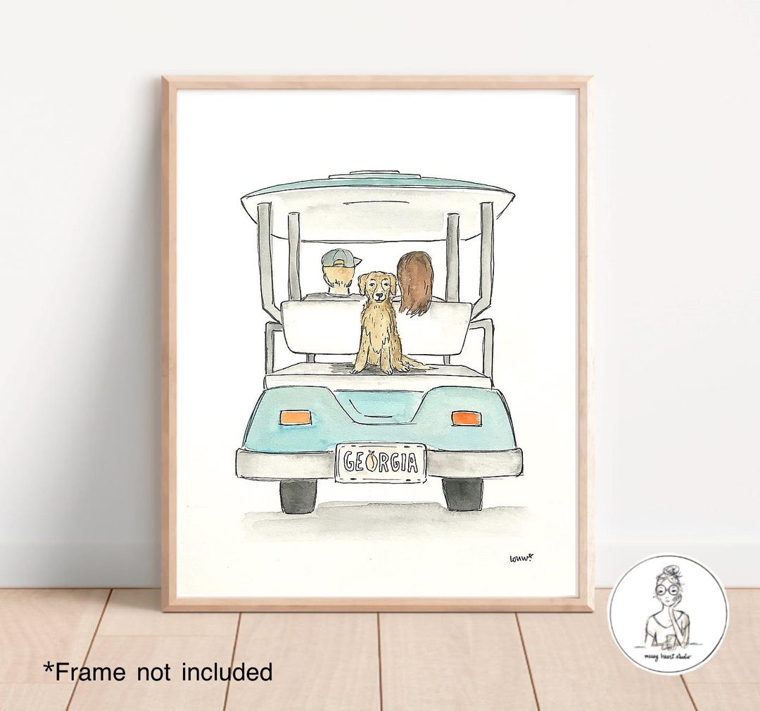 Custom Personalized Golf Cart Art by Messy Heart Studio, Hand Painted ...