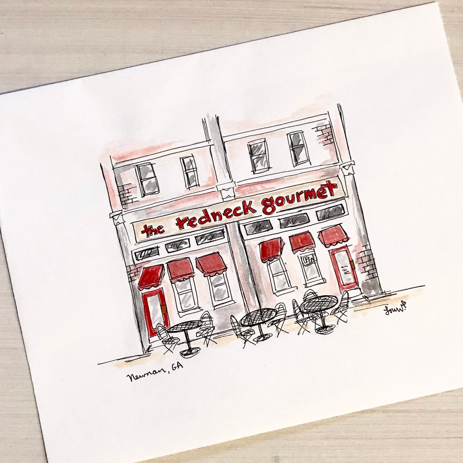 Newnan Georgia the Redneck Gourmet Southern Landmark Newnan | Etsy