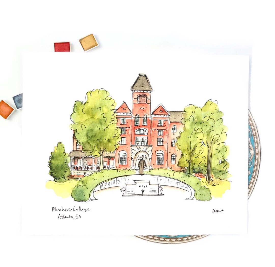 Morehouse College Watercolor Illustration, Campus Art, Graduation Gift ...